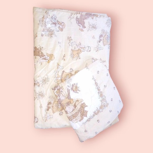 sarah kay | Bedding | Vtg Sarah Kay Bonet Girl Tan Duvet Set 7s Holly ...